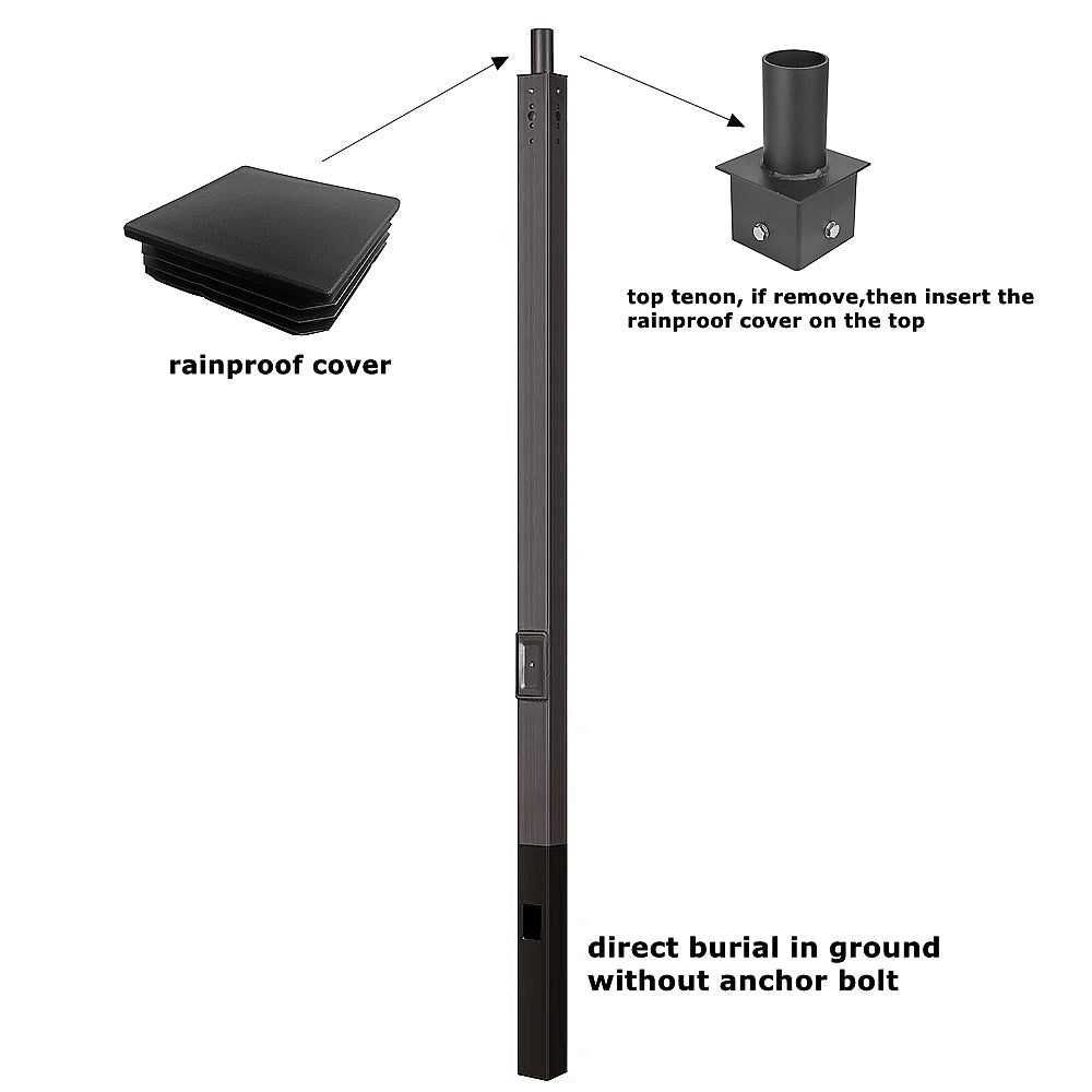 Heavy Duty Straight Steel Light Pole for LED Parking Lot Area Lights ...