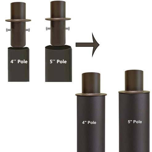 Pole Top Reducer, Reduce 4″ or 5″ Light Pole Into 3″ OD Round Pole ...