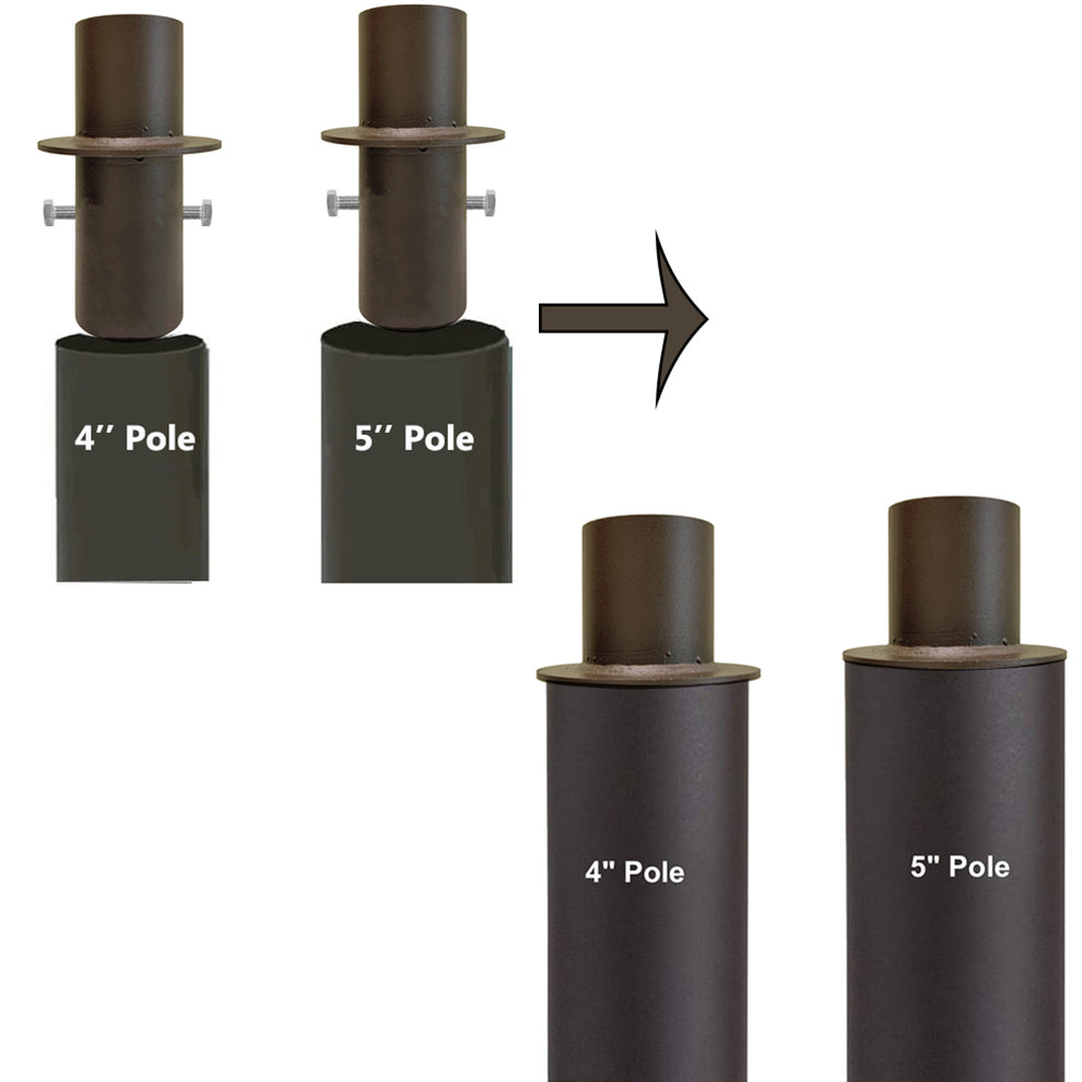 Pole Top Reducer, Reduce 4″ or 5″ Light Pole Into 3″ OD Round Pole ...