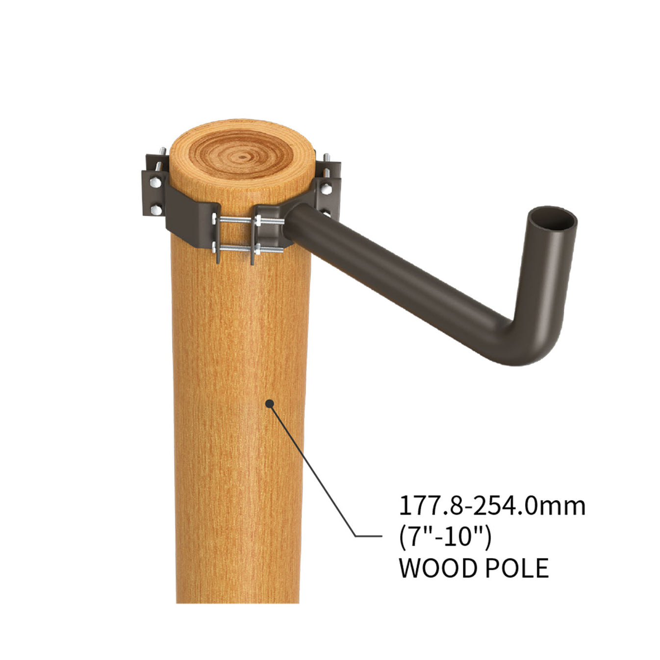Steel Wrap Around Brackets for 7-10 inch Wood or Concrete Poles ...
