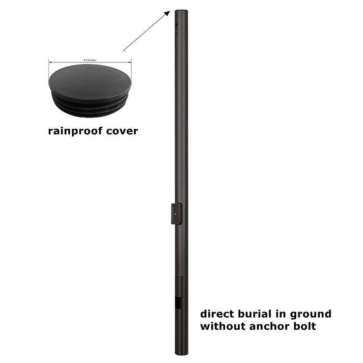 10ft 15ft 20ft 4inch Direct Burial Parking Lot Steel Light Pole ...