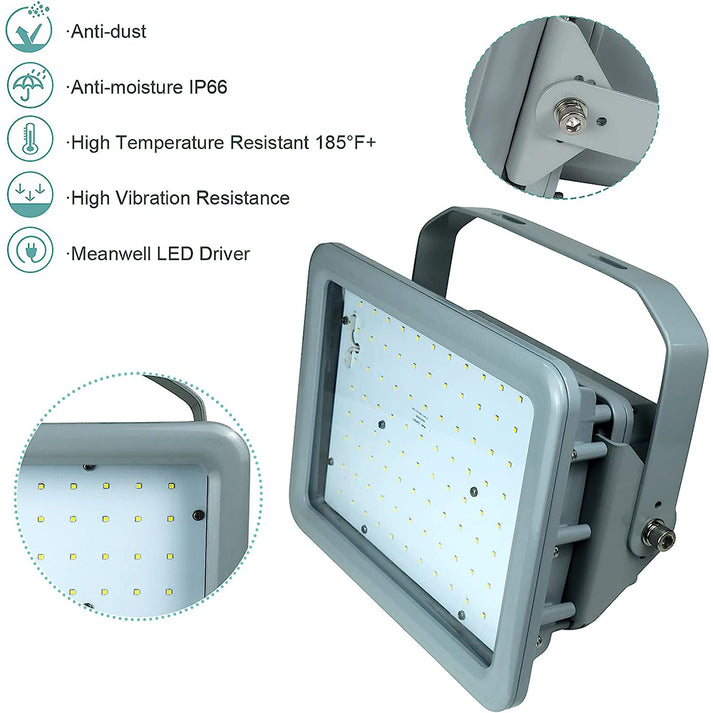 Explosion Proof LED Work Lights 80W 100W 100-277V Class I Division 2 ...
