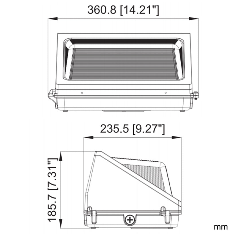 480V LED Wall Pack Light 100W 5000K 13000LM 277-480V 300W HID HPS Equiv ...