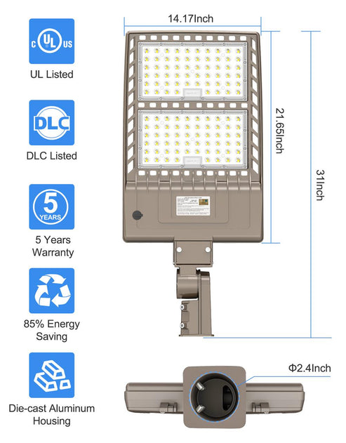 320W 400W LED Pole Light with Photocell 1-10V Dim 5000K Waterproof ...