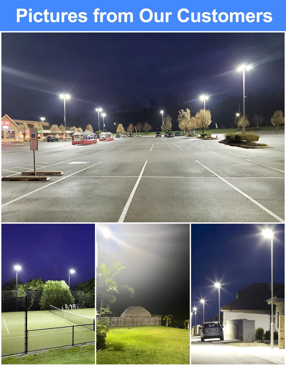 320W 400W LED Pole Light with Photocell 1-10V Dim 5000K Waterproof ...