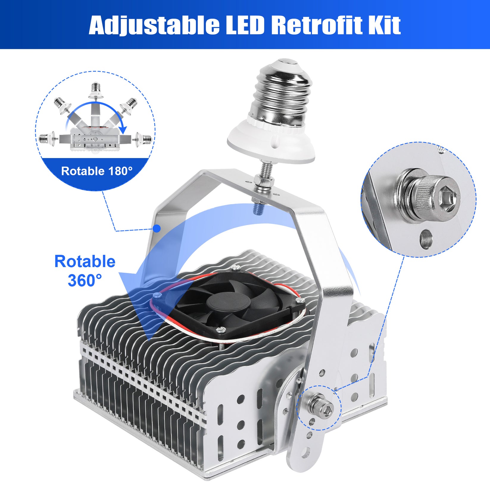 150W LED Shoebox Retrofit Kits, 5000K E39 Base, 100-277V / 200-480V ...