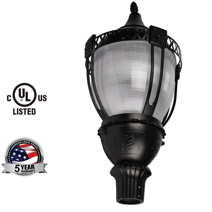 LED Post Top Light with Photocell Waterproof Outdoor Circular Area Pole ...