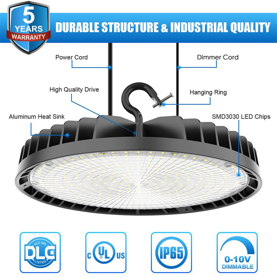 UFO LED High Bay Light for Warehouse Workshop Factory Gym Garage Barn ...