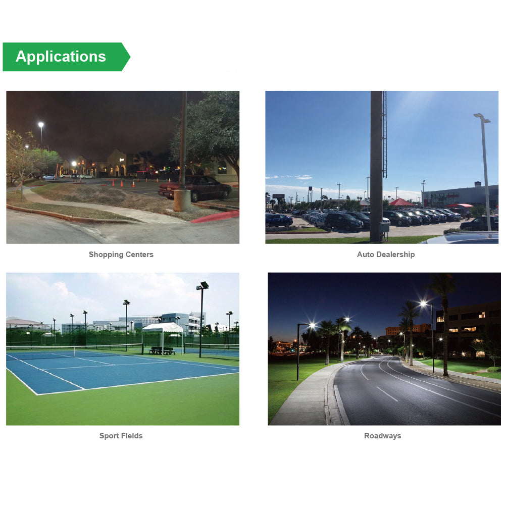 Commercial LED Parking Lot Light with Twist Lock Photocell 300W 240W ...