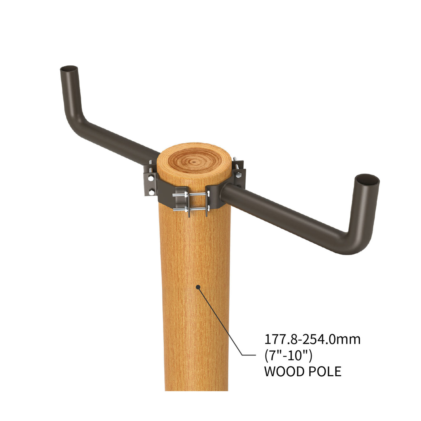 Steel Wrap Around Brackets for 7-10 inch Wood or Concrete Poles ...