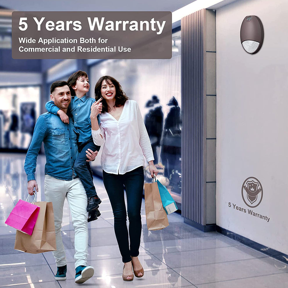 12W EM90 Led Emergency Wall Pack Light with Battery Backup & Photocell ...