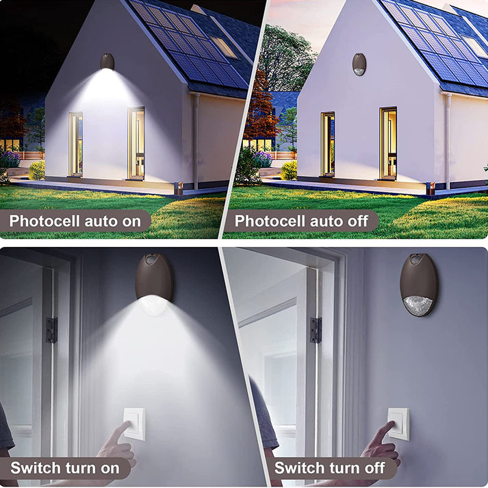 12W EM90 Led Emergency Wall Pack Light with Battery Backup & Photocell ...