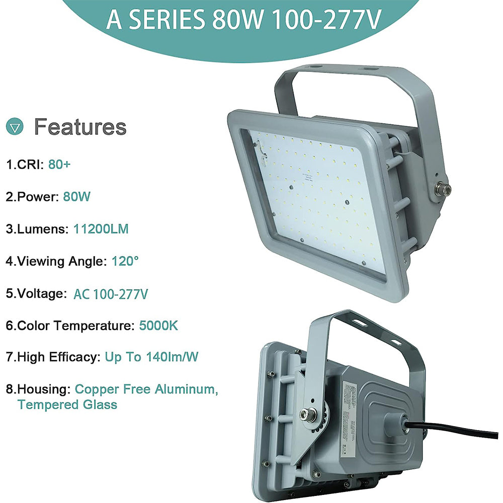 Explosion Proof LED Work Lights 80W 100W 100-277V Class I Division 2 ...