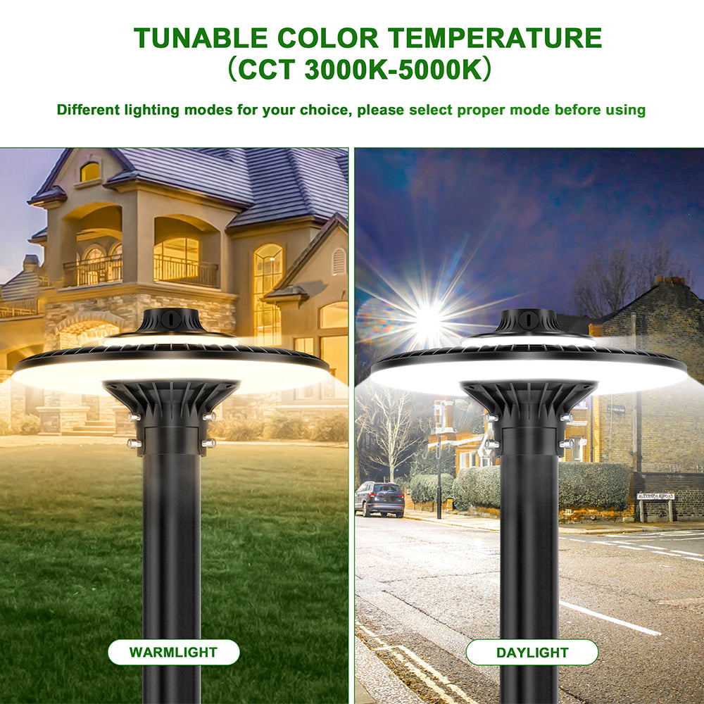LED Post Top Light with Photocell Waterproof Outdoor Circular Area Pole ...